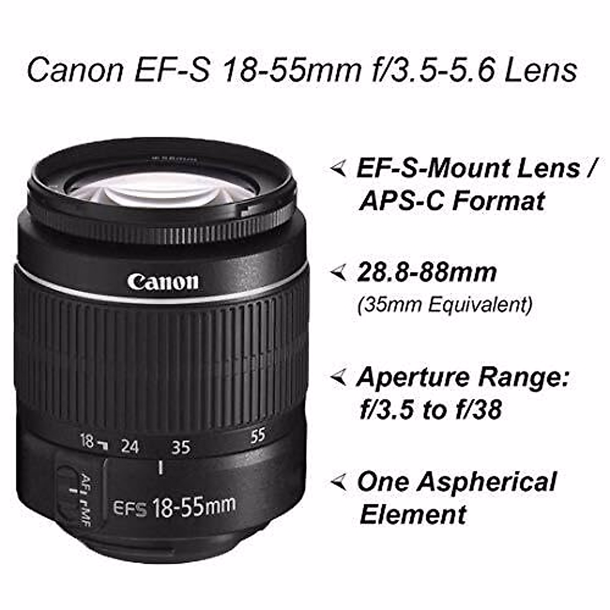 Canon Intl. EOS 2000D (Rebel T7) DSLR Camera wCanon EF-S 18-55mm F3.5-5.6 III Lens and Sunshine Photo Professional Accessories Bundle... (Renewed)