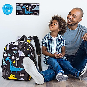 gxtvo Toddler Backpack for Boys, Dinosaur Kids Preschool Bookbag, 12" Cute Cartoon Animal School Bag