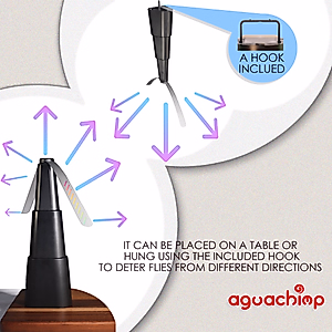 AguaChimp-Fly Fans for Tables, Chemical Free Fly Repellent, Fly Spinner, Fly Deterrent Indoor Outdoor, Bug Repellent for Camping, Picnic, Party, Restaurant and Kitchen, Batteries Powered 4PAK