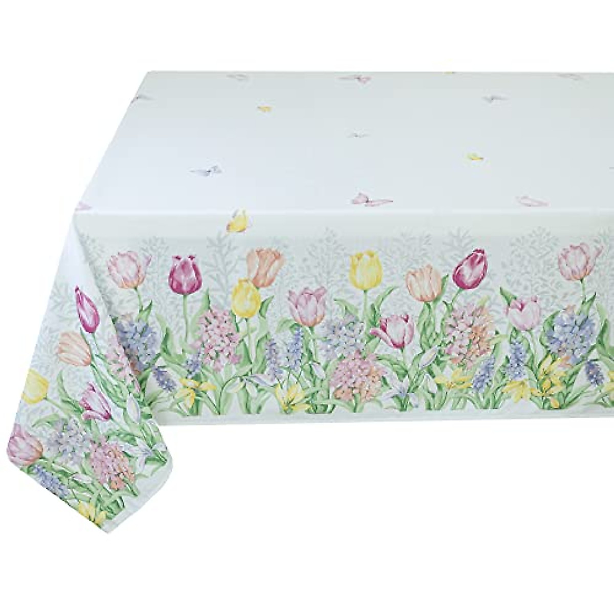 Benson Mills Spring Tablecloth, Heavyweight Fabric Spillproof Indoor/Outdoor Easter and Spring Table Cloth (Fiona, 60" X 120" Rectangular)