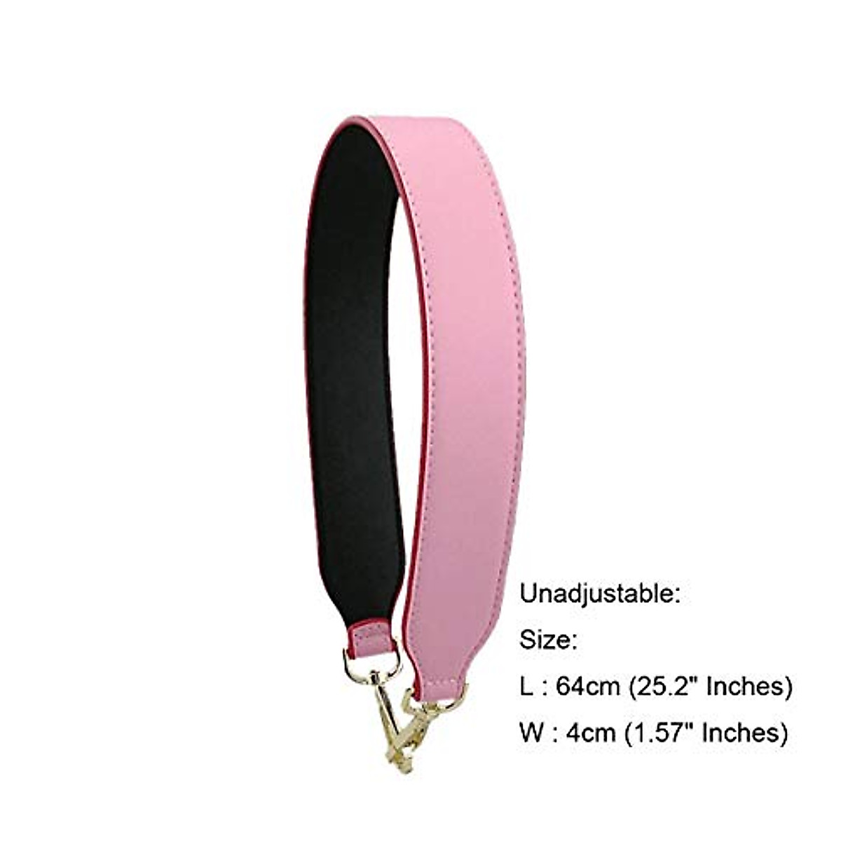 Simple Style Short Unadjustable Replacement Strap Handbags Strap Shoulder Strap PU Leather Strap for Handbags Purse Bag (Pink)