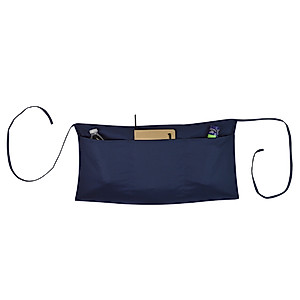 DALIX 24" Large Aprons Bartender Money Kitchen Restaurant Waist Bib Apron (3 Pockets) Navy Blue (10 Qty Pack)
