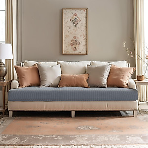 SUBRTEX Stretch Couch Cushion Cover, Sofa Cushion Furniture Protector, Couch Seat Slipcover, High Elasticity for RV Living Room (Loveseat Cushion, Light Grey)