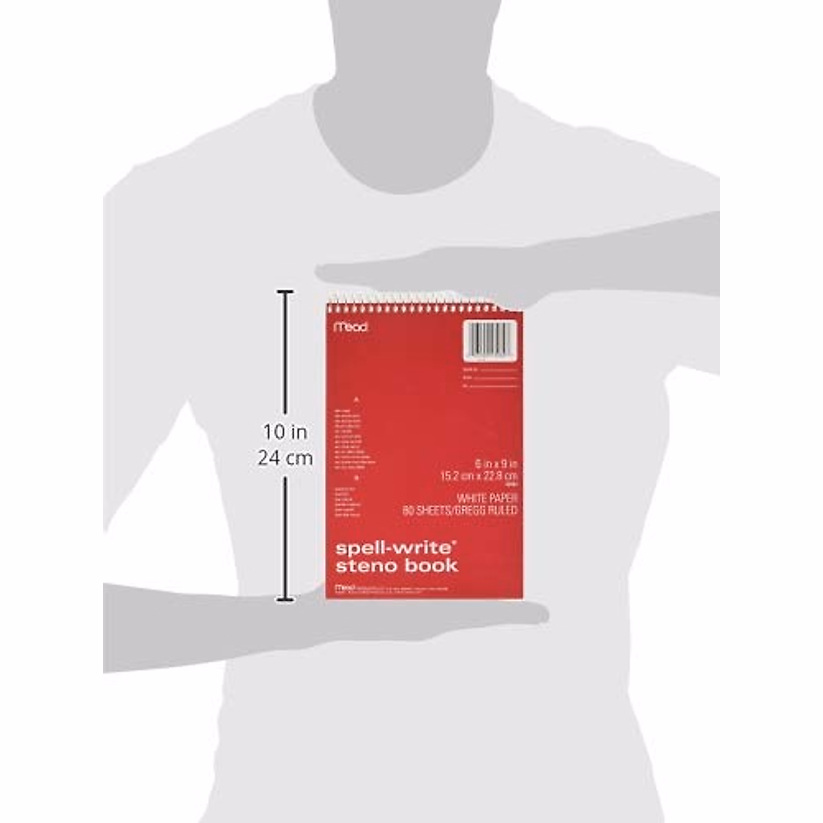 Mead Spell-Write Steno Book, Gregg Rule, 6 x 9 Inches, White, 80 Sheets (MEA43082)