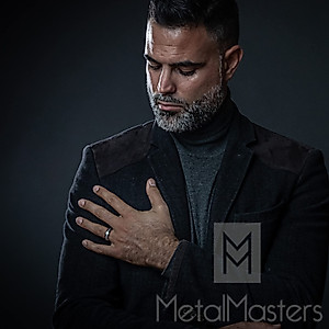 Metal Masters 7MM Men's Eternity Titanium Ring Wedding Band with Cubic Zirconia CZ Size 9.5