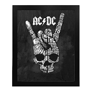 AC/DC Band - Highway To Hell, Iconic Rock Band Song Print, Music Wall Art Decor For Music Room Decor, Studio Decor, Office Decor, Man Cave & Living Room Decor, Unframed Wall Print - 8x10"