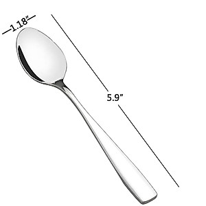 HOMMP 16-Piece Stainless Steel Teaspoons, 5.9-Inch