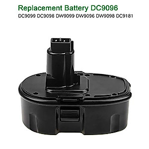3.6Ah 18 Volt Ni-Mh DC9096 Replacement Battery Compatible with Dewalt 18V Battery DC9098 DC9099 DW9096 DW9098 DW9099 DW9096 DC759 DC970 DW9095 DE9039 DE9095 DE9096 DE9098 DC9181