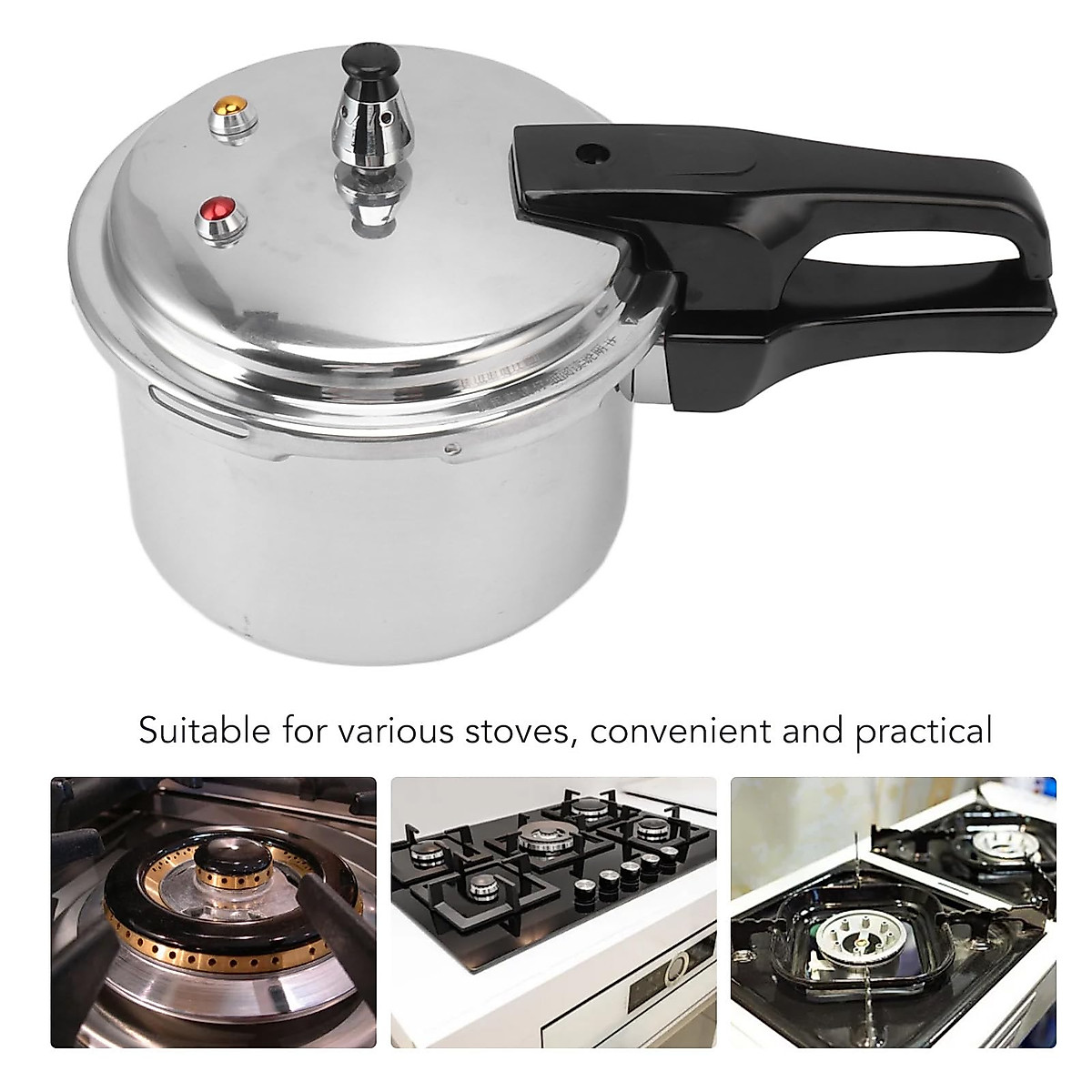 Pressure Cooker, 3 Liter Small Pressure Cooker, 3L Aluminium Alloy Pressure Cooker Cooking Mini Pressure Pot Pressure Canner for Stovetop Gas Stove
