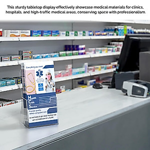 Marketing Holders 10 Pack 4.25" Brochure Holder Countertop Dispenser Holds Rack Cards Single Pocket Tri Fold Trade Show Pamphlet Bin for Waiting Rooms Gyms and Retail Shops Clear Acrylic
