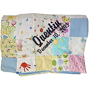 Custom Embroidered, Personalized, Cotton Flannel Patchwork Quilt