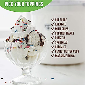 GreenLife 1.5QT Electric Ice Cream, Frozen Yogurt and Sorbet Maker with Mixing Paddle, Dishwasher Safe Parts, Easy one Switch, BPA-Free, White