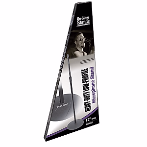 On-Stage MS9212 Heavy-Duty Low Profile Microphone Stand with 12" Base, Black