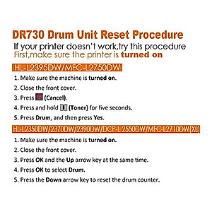 GALADA Compatible Drum Unit Replacement for Brother DR-730 DR730 for use in DCP-L2550DW MFC-L2710DW HL-L2390DW MFC-L2750DW HL-L2370DWXL HL-L2370DW MFC-L2750DWXL(1 Pack)