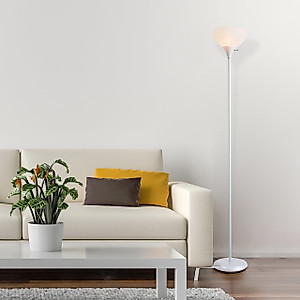 Newhouse Lighting NHFL-JO-WH Joey 71-inch Modern Standing, Torchiere Floor Lamp for Bedrooms, Living Room | Durable Floor Lamp for Home, Office, Reading (White)