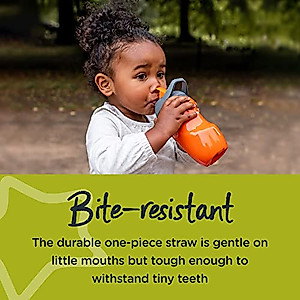 Tommee Tippee Insulated Spill-Proof Straw Cup, 12 months+, 9oz, Toddler Training Sippy Cup, Sporty Carry Handle, Bite Resistant Spout, Pack of 2, Blue and Orange