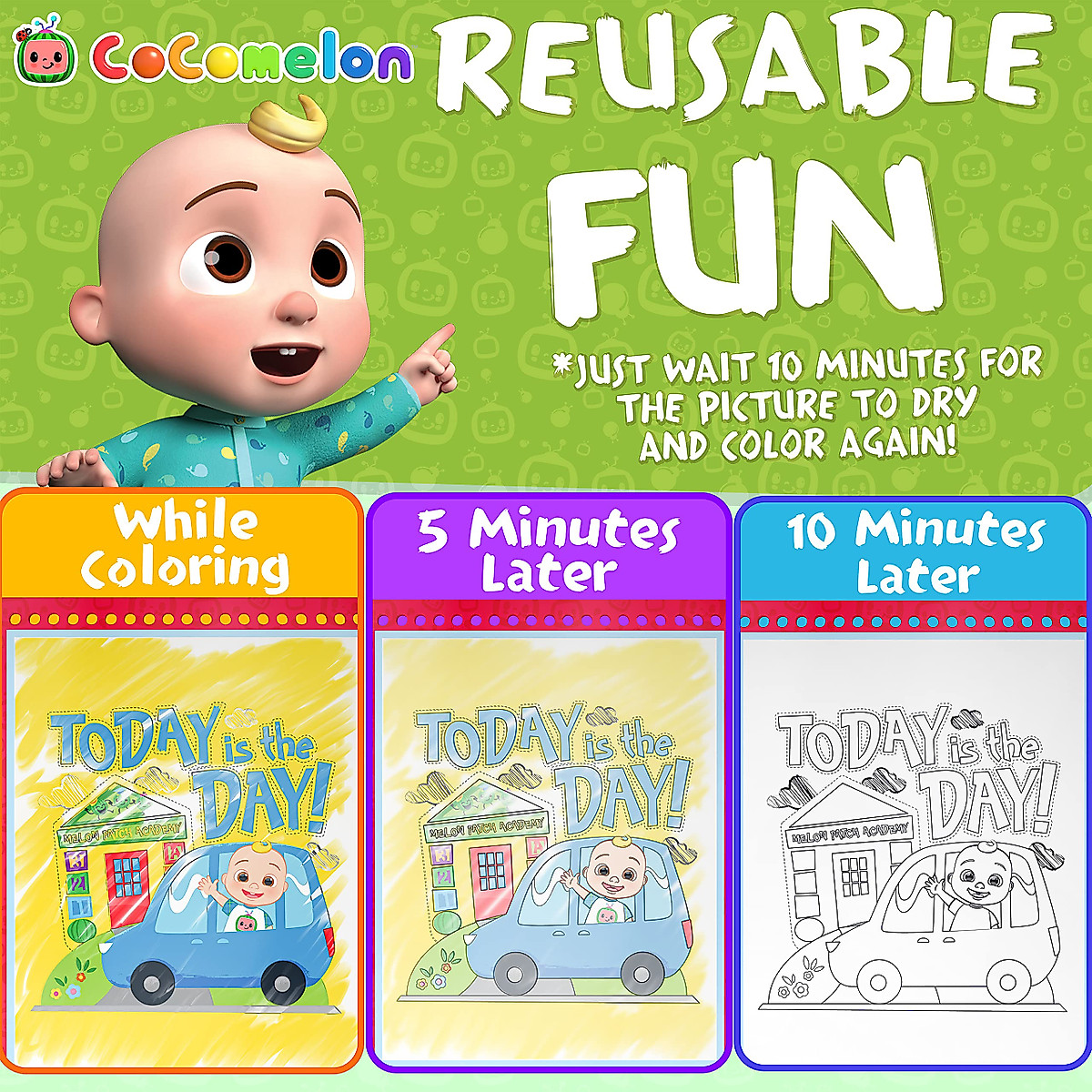 Creative Kids Cocomelon Water Books Pack of 3- Water Paint Art Kit - Coloring Books for Toddlers - Reusable Paint Art Kits for Age 3+