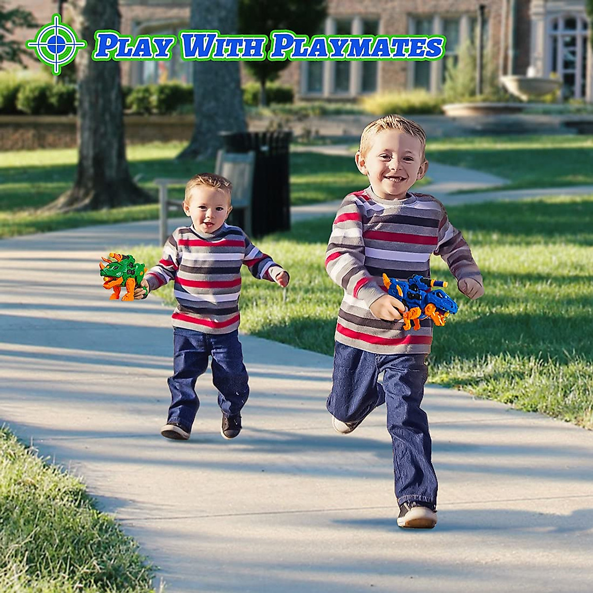 2 Pack Dinosaur Blaster Guns for Nerf Valentines Day Gifts for Kids with 20 Foam Bullets Darts for Toddler Birthday Gifts for 4,5,6,7,8 Years Old Kids