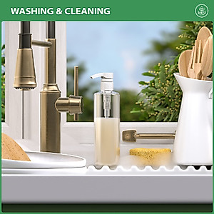 Bar5F 16-Ounce Pump Bottles for Shampoo and Conditioner BPA_Free Heavy-Duty Cristal-Clear Lotion Body Wash, 2-Pack