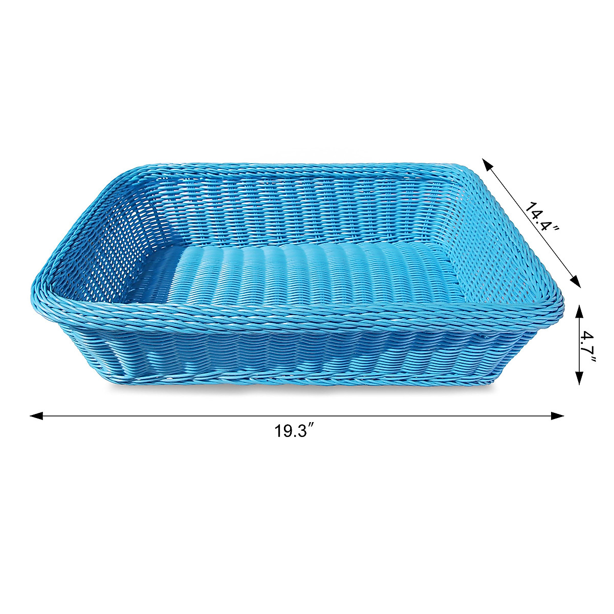 Colorbasket Rectangular Thick Trim Storage Basket, (Blue)
