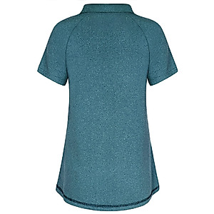 Vldnery Plus Size Women's Polo Golf Shirt Moisture Wicking Workout Zip Yoga Top Shirt (2XL)