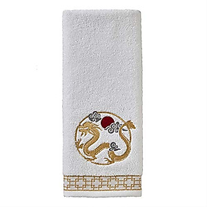 SKL Home Vern Yip Zodiac Dragon Hand Towel Set, White