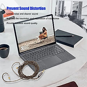 Silver Plated Earphone Cable, MMCX to 3.5mm Plug Earphone Replacement Cable Copper Core Upgrade Headphone Cable for IE300 IE600 IE900 3.9ft