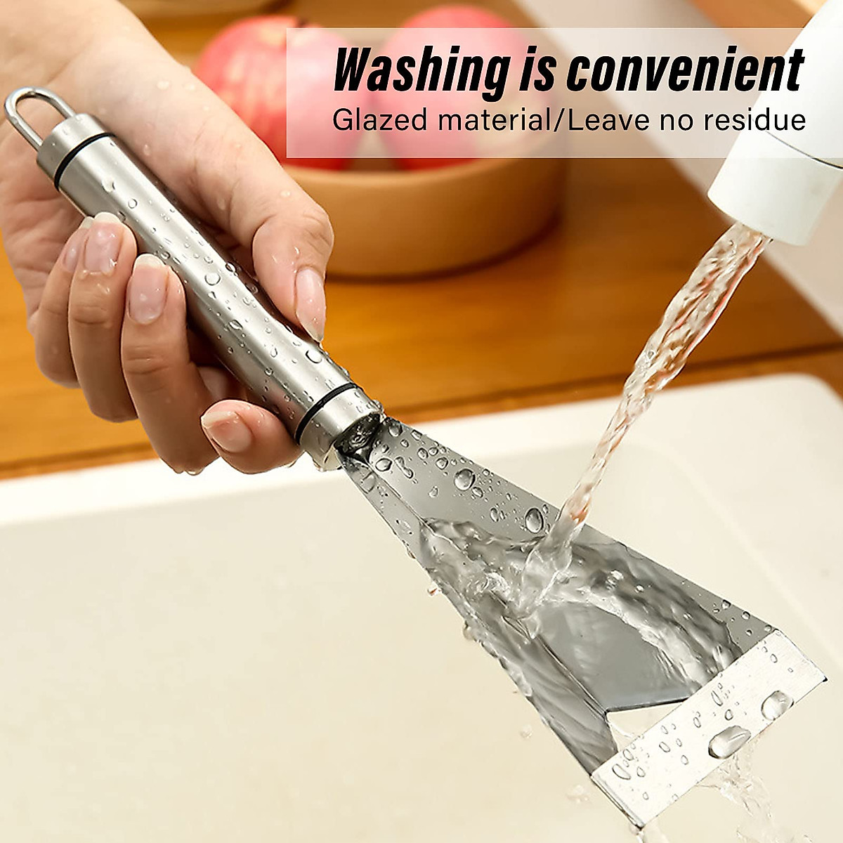 Stainless Steel Fruit Carving Knife, Antislip Engraving Blades Fruit Carving Tool V Shape Channel Knife Triangular Shape Vegetable Knife DIY Food Carving for Home Kitchen