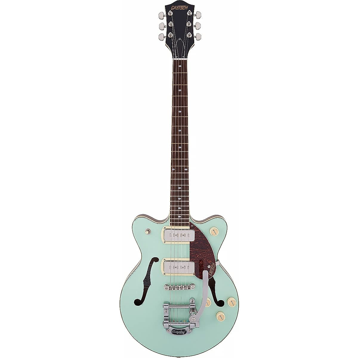 Gretsch G2655T-P90 Streamliner Center Block Jr. Double-Cut P90 Two-Tone Mint Metallic and Vintage Mahogany Stain w/Bigsby