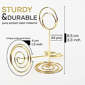 Little Lala 20 Pack Gold Table Number Holders, 8.5 cm high, Place Card Holders, Card Holders, Picture Holders or Wedding Table Number Holders & Parties