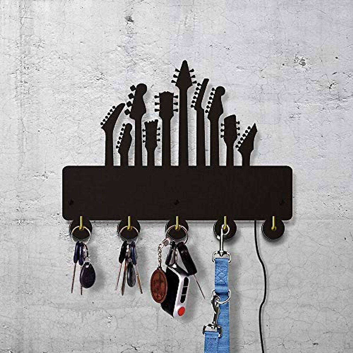 The Geeky Days Guitar Design Home Decor Wall Art Wall Hook Bedroom Decor Hanger Music Instrument Coat Bags Clothes Hook Keys Holder Towel Hooks for Music Lover Gift