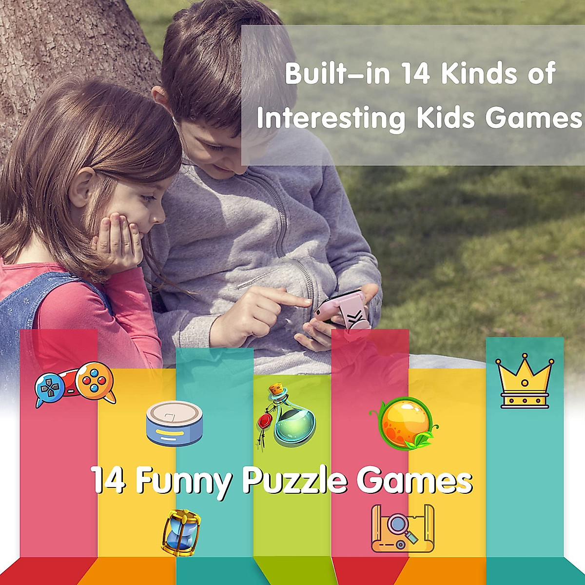 Kids Smart Watch for Girls Boys - Smart Watch for Kids Watches for 4-12 Years with 17 Puzzle Games Alarm Clock Music Player Camera Calculator Torch Children Learning Toys Teens Birthday Gifts (Pink)