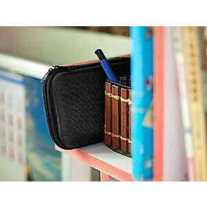 Ginsco 2pcs EVA Hard Carrying Case for Portable External Hard Drive Power Bank Charger USB Cable Battery Case (Black+Blue)