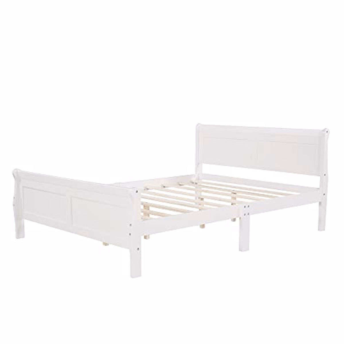 Harper & Bright Designs Full Bed Frame with Headboard and Footboard, Full Size Platform Bed, Wood Kids Full Size Bed Frame for Boys, Girls,No Box Spring Needed,White