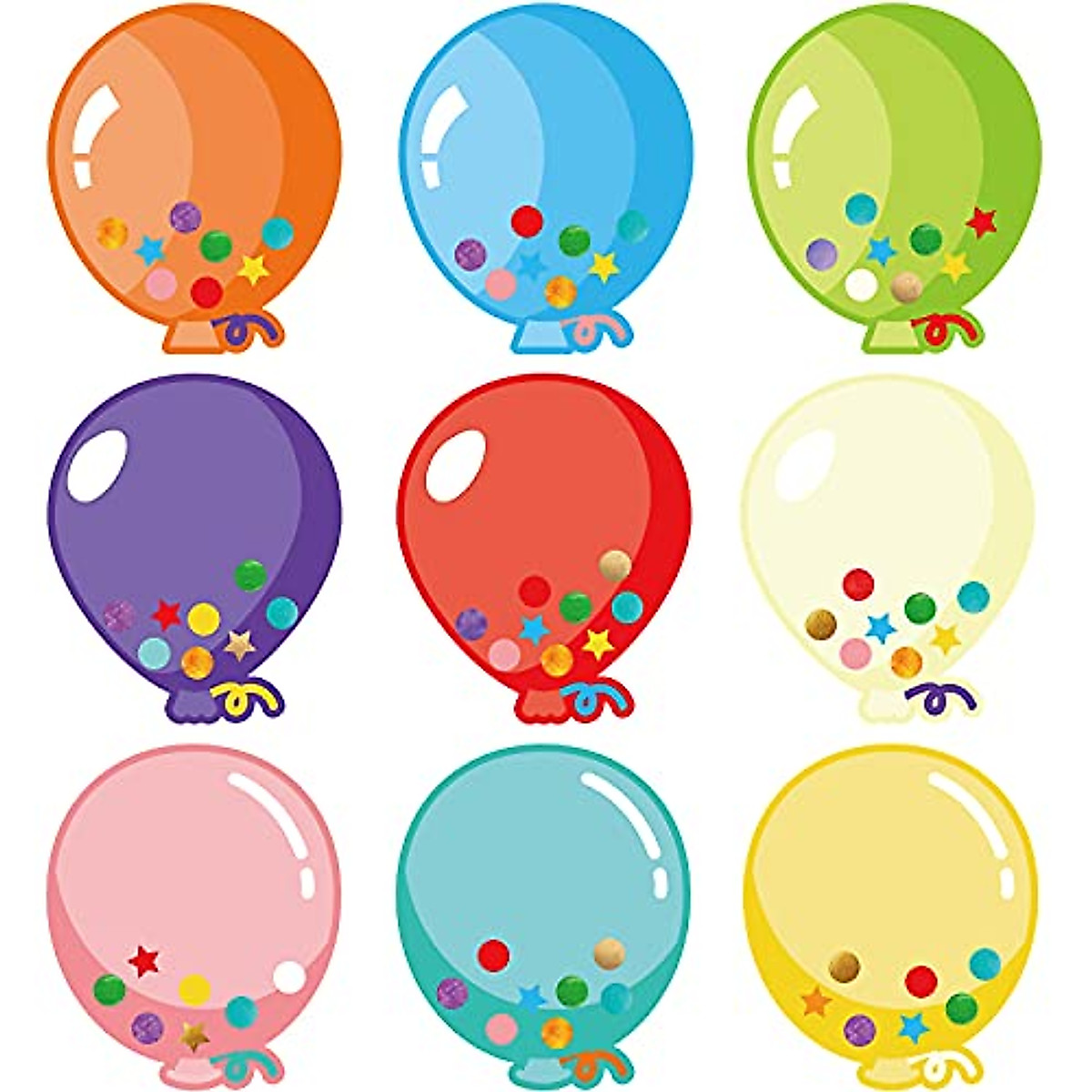 45 Colorful Balloon Cut-Outs for Classroom Decor