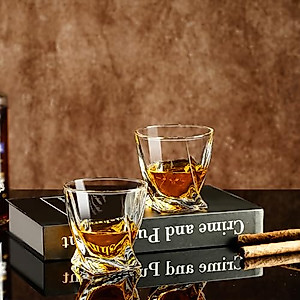 PARACITY Whiskey Glasses Set of 2, Old Fashioned Cocktail Glass, 10 OZ Whiskey Glasses, Bourbon Glasses, Rocks Glasses for Scotch, Liquor Vodka, Bourbon, Whiskey Gifts for Men, Husband, Boyfriend