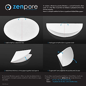 Filter Paper 9 cm Lab Qualitative Filter Paper for Chemistry, Standard Grades 1, 2, 4 - ZENPORE Fast, Medium, Slow Flow 90 mm (Bundle of 3 x 100 Discs)