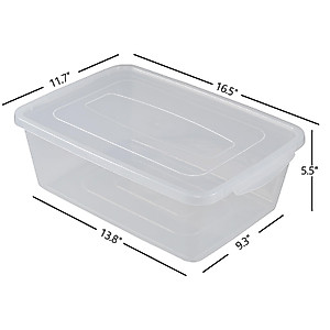 DynkoNA 16 Liter Plastic Container with Lid, Clear Storage Boxes Set of 2
