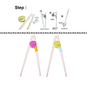Zehhe 5 Pairs Easy to Use Cheater Training Chopsticks for Children and Adults , 1 Pcs Wood Spoon (5pairs)