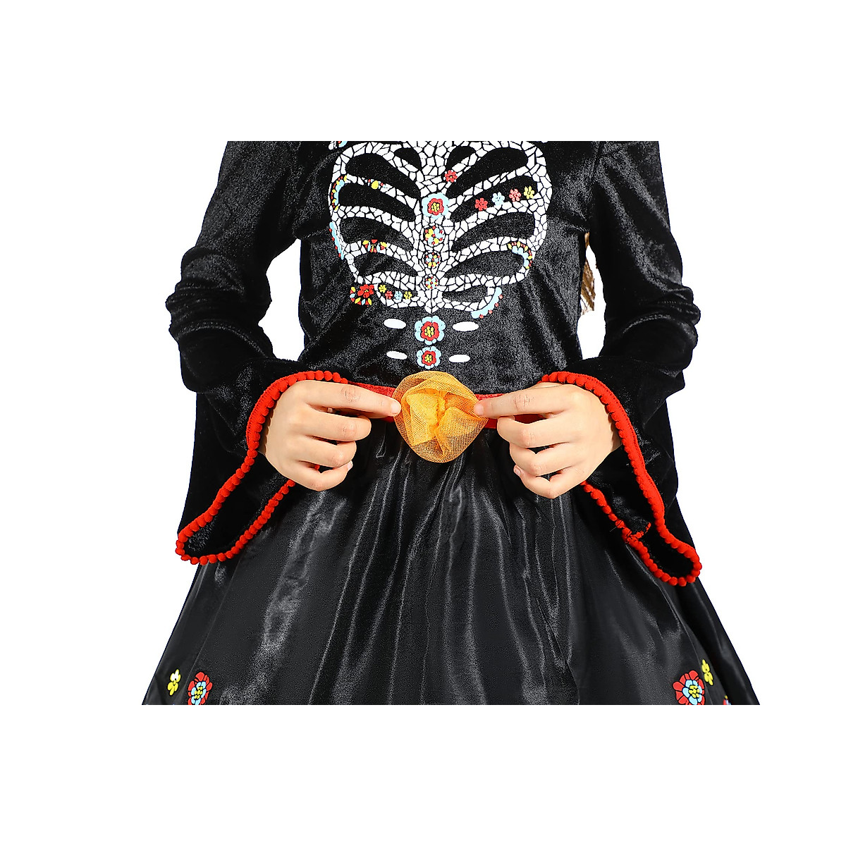 Lingway Toys Day of the Dead Costume for Girls,Great for Dia de los Muertos 7-8years