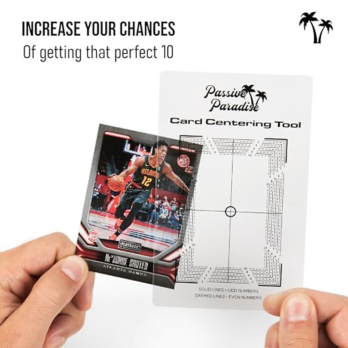 Passive Paradise Card Grading Centering Tool Set - Magnifying Tool & Cleaning Cloth Included - Sports Trading Card Submission Pre-Inspection Kit