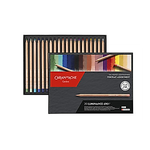 Caran d'Ache 6901 Colouring Pencils Luminance Portrait Assortment 20 Colours, Multi-Colour, 26 x 19 x 2 cm.