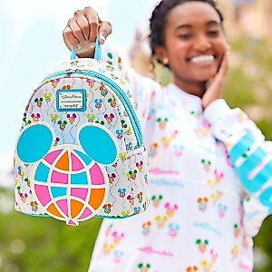 Loungefly - Disney - Mickey Mouse Theme Park Balloons - Fashion Mini Backpack,White