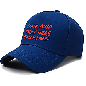 Custom Hat Embroidered Baseball Cap Design Your Own Personalized Custom Fashionable Hats Adjustable Outdoors Blue