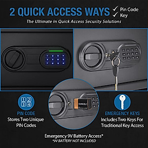 Barska 1.2 Cu. Ft Digital Keypad Safe – LED Interior Light, Extra-Wide for Laptops, Silent Mode, Steel Security Safe