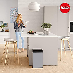 Hailo Big Box Swing Waste Bin in Silver 35 Liters