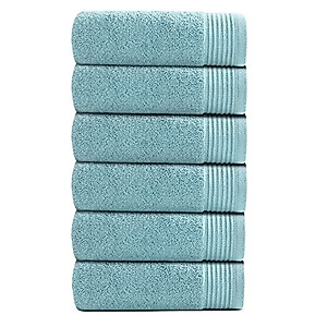 VANZAVANZU Hand Towels for Bathroom, 6 Pack Premium Hand Towels Set, 16×28 Inches Ultra Soft Cotton Highly Absorbent Bathroom Hand Towels Bath Towels (Turquoise)