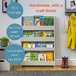 Tidy Books® Children’s Bookshelf 43.3” x 30.3” x 2.8” - The Original Handmade Classic Book Storage Solution for Kids Age 0-10 - 4 Shelves - Gray