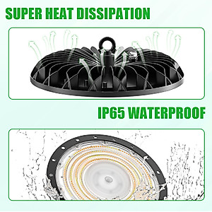Probapro LED UFO High Bay Lights: 100W UFO Lamp LED High Bay Shop Lighting Fixtures - Dimmable 3000K/4000K/6000K 10000LM Commercial Warehouse Garage UFO High Bay Lights 4PACK