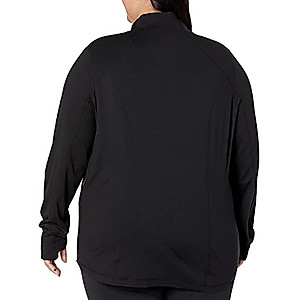 Amazon Essentials Women's Brushed Tech Stretch Full-Zip Jacket (Available in Plus Size), Black, X-Large
